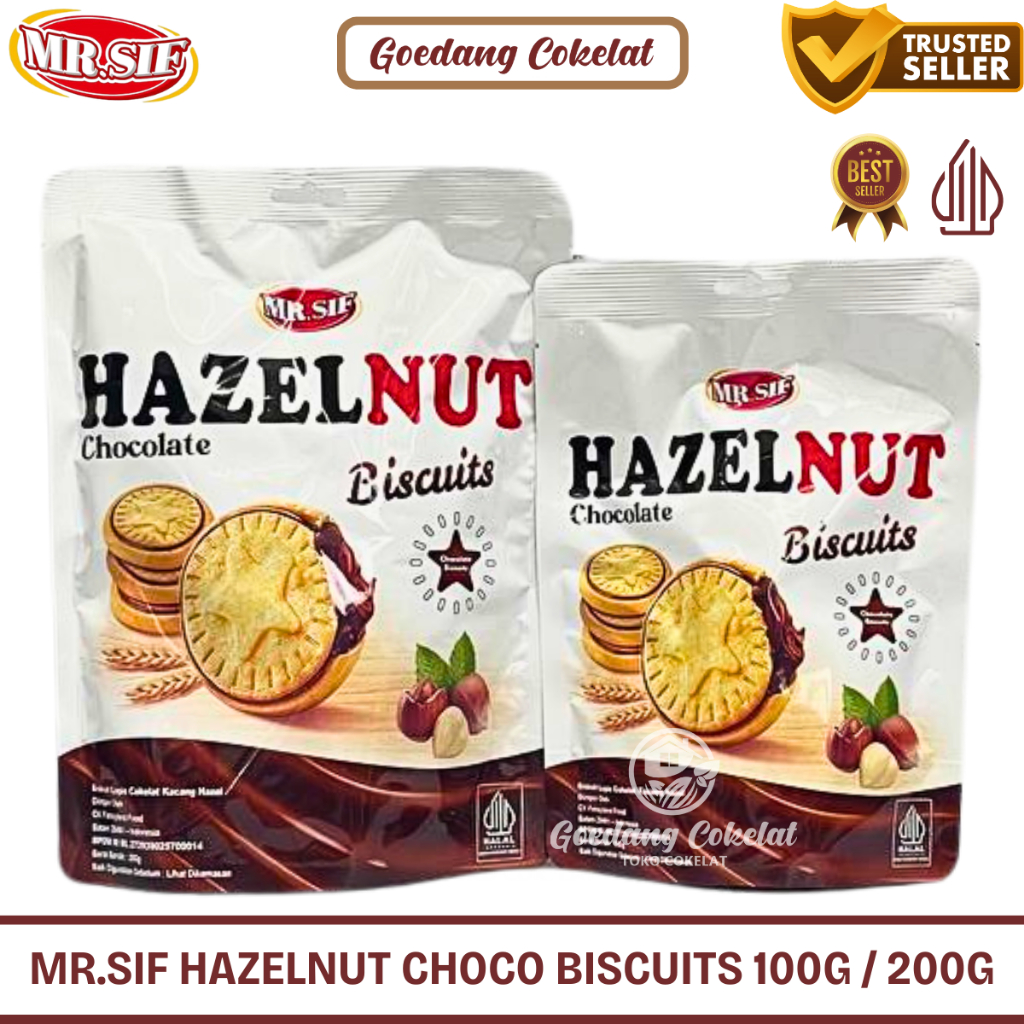 Jual MR.SIF Hazelnut Chocolate Biscuits 200g Biskuit Isi Coklat ...