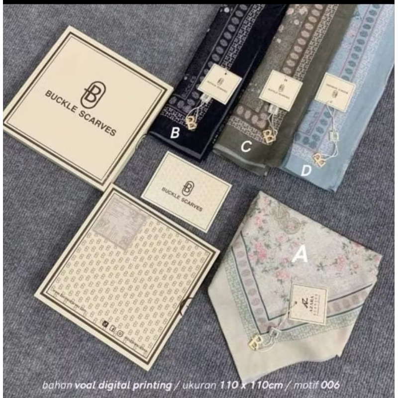 Jual BUCKLE SCARVES BOX MOTIF PREMIUM size 110x110 (PAKET USAHA ISI 3 ...