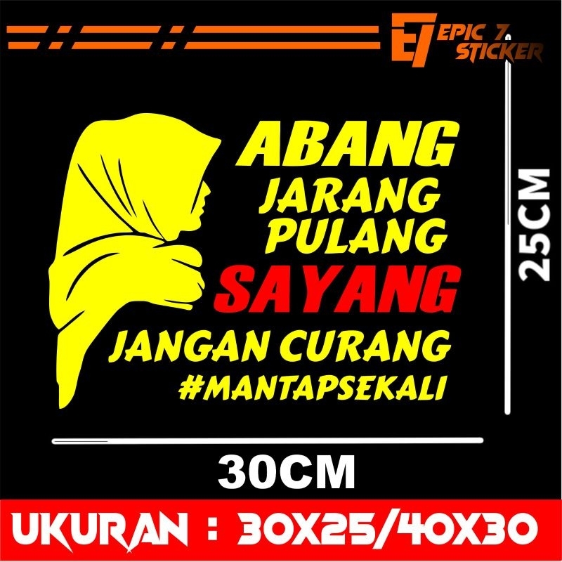 Jual Cod Stiker Cutting Hologram Kata Abang Jarang Pulang Stiker Kaca ...