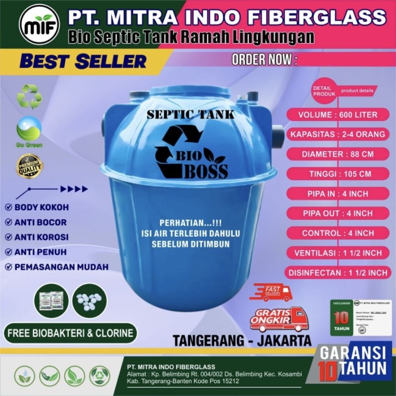 Jual Septic Tank 600 Liter.Biotech,Biotaff,Biofil,Biotank,Bioboss ...