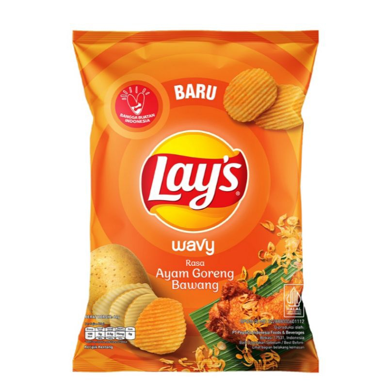 Jual Lay's Wavy Keripik Kentang 64gr / Ayam Goreng Bawang / Daging Sapi ...