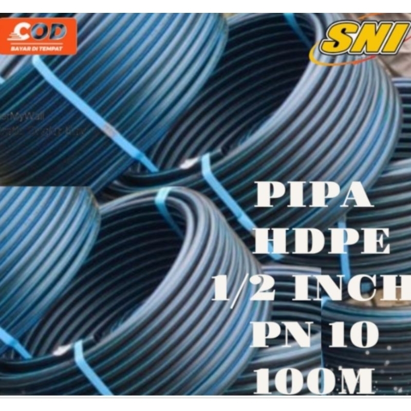 Jual PIPA HDPE/ SELANG AIR BERSIH/ SELANG PDAM 1/2 INCH (100M/ROLL ...