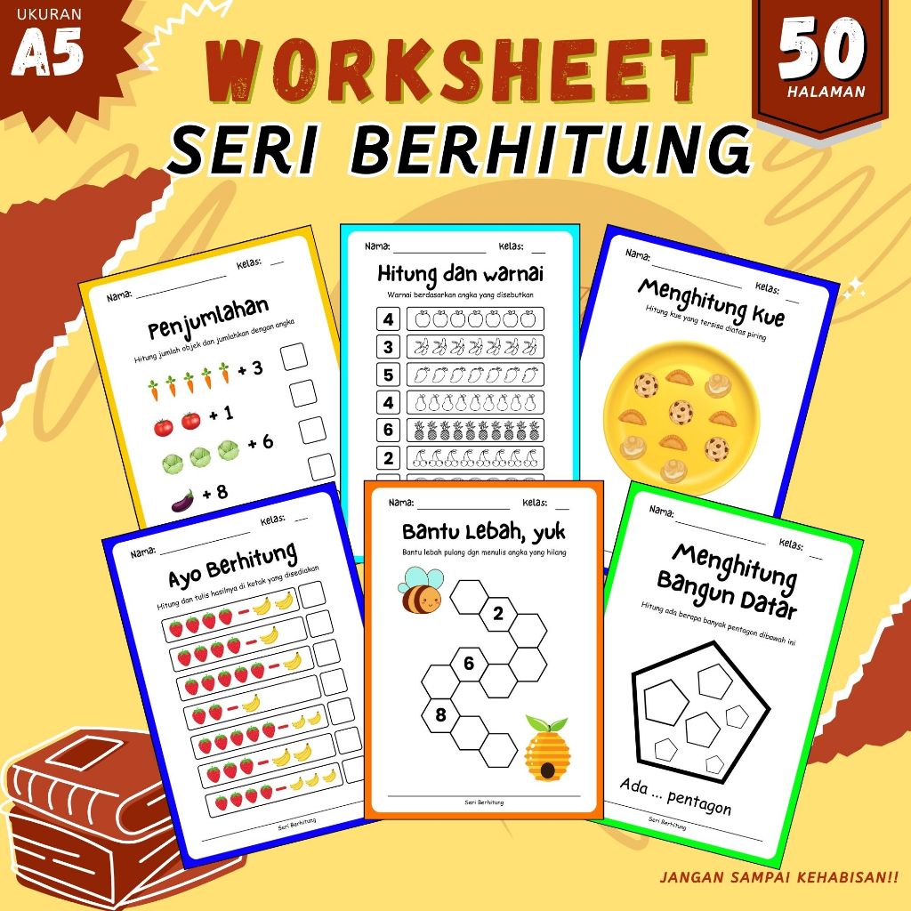 Jual Worksheet Anak 4 Tahun Lembar aktifitas Edukatif Seri Berhitung ...