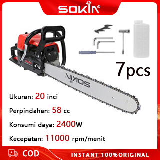 Jual SOKIN Tools Cergaji Mesin Mini 20inci 58cc Mesin Potong Kayu ...