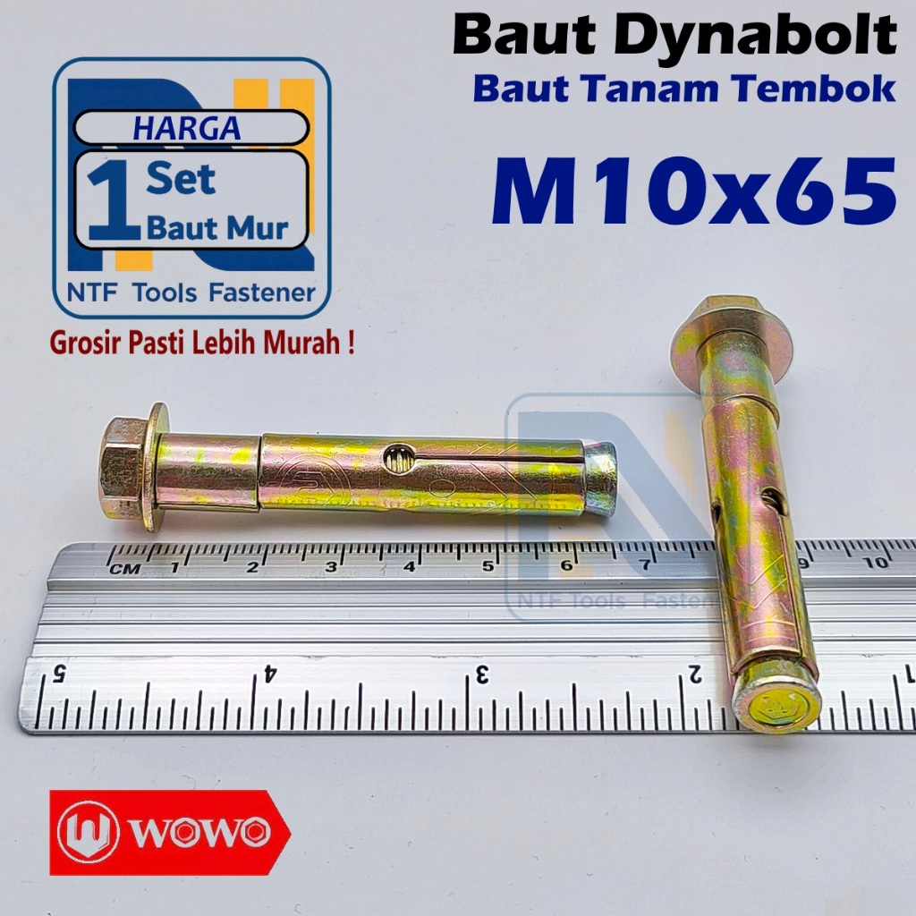 Jual Baut Dynabolt WOWO M10x65 Dinabolt Tanam Tembok bracket set Kuning 10 M10 x 65 | Shopee ...