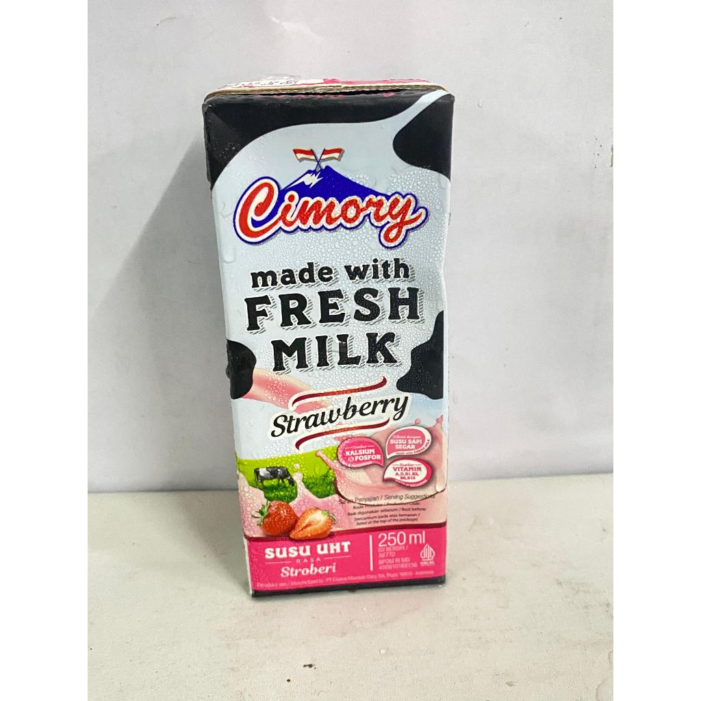 Jual CIMORY UHT FRESH MILK STRAWBERRY 250ML | Shopee Indonesia