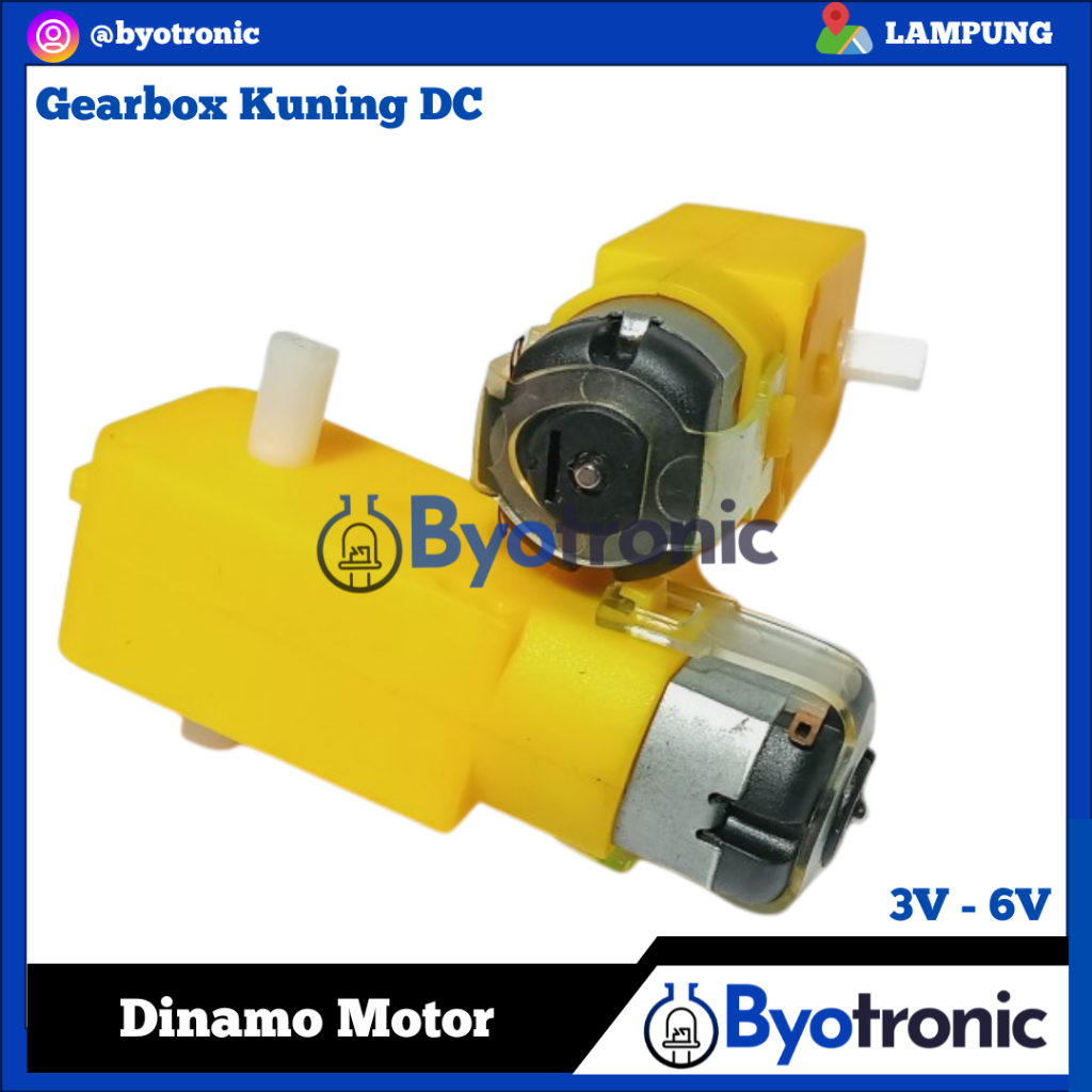 Jual Gearbox Kuning DC Byotronic | Dinamo Motor 3V–6V Mini untuk Proyek ...
