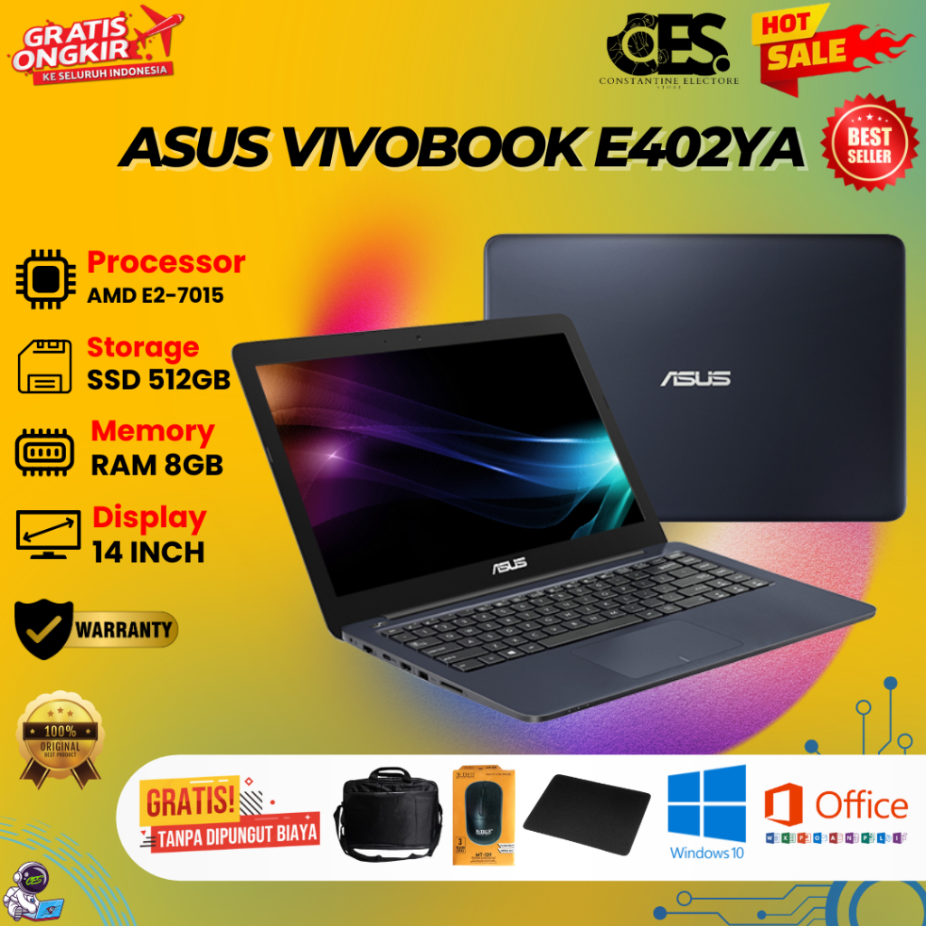 Jual Asus VivoBook E402YA - AMD E2-7015 - RAM 8GB - SSD 512GB - 14 INCH ...