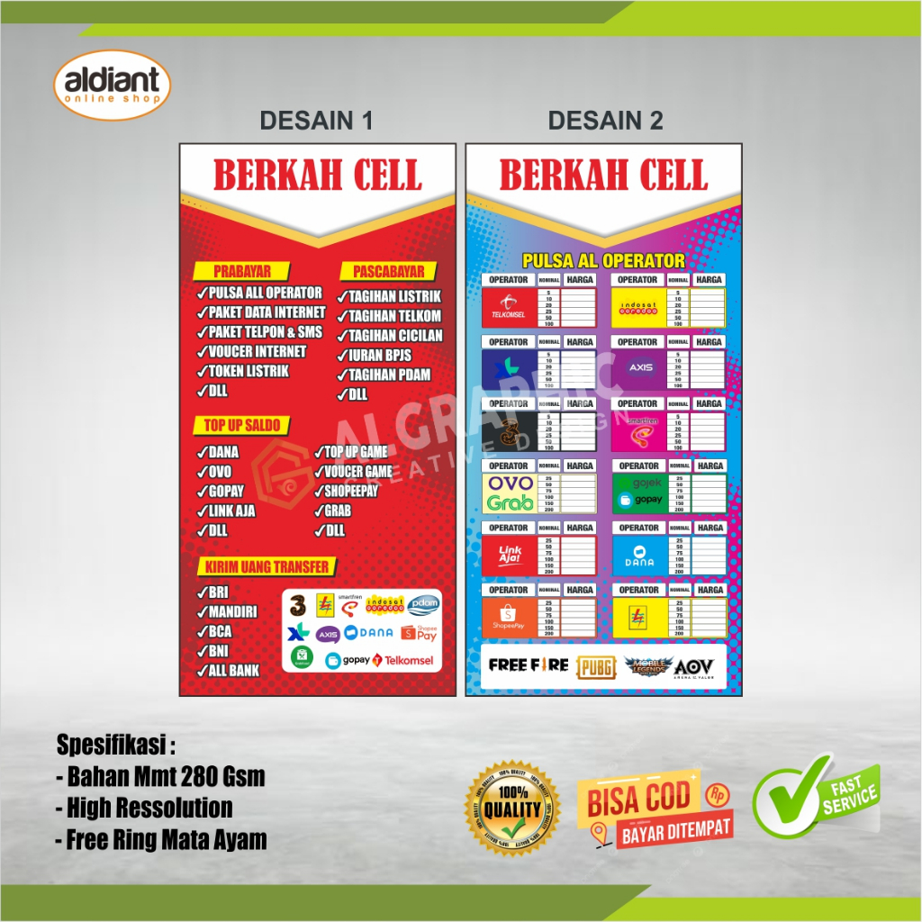 Jual CETAK SPANDUK MMT BANNER KONTER PULSA CELLULER ALL OPERATOR | Shopee Indonesia