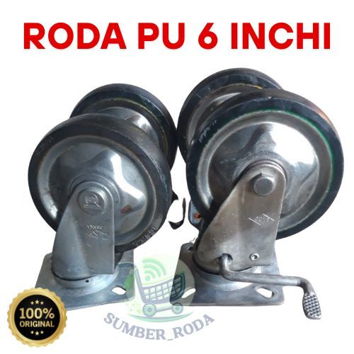 Jual Sumber Roda | Roda Osaka 6 Inchi - Paket 4 Roda PU 6 Inchi 2 Mati ...