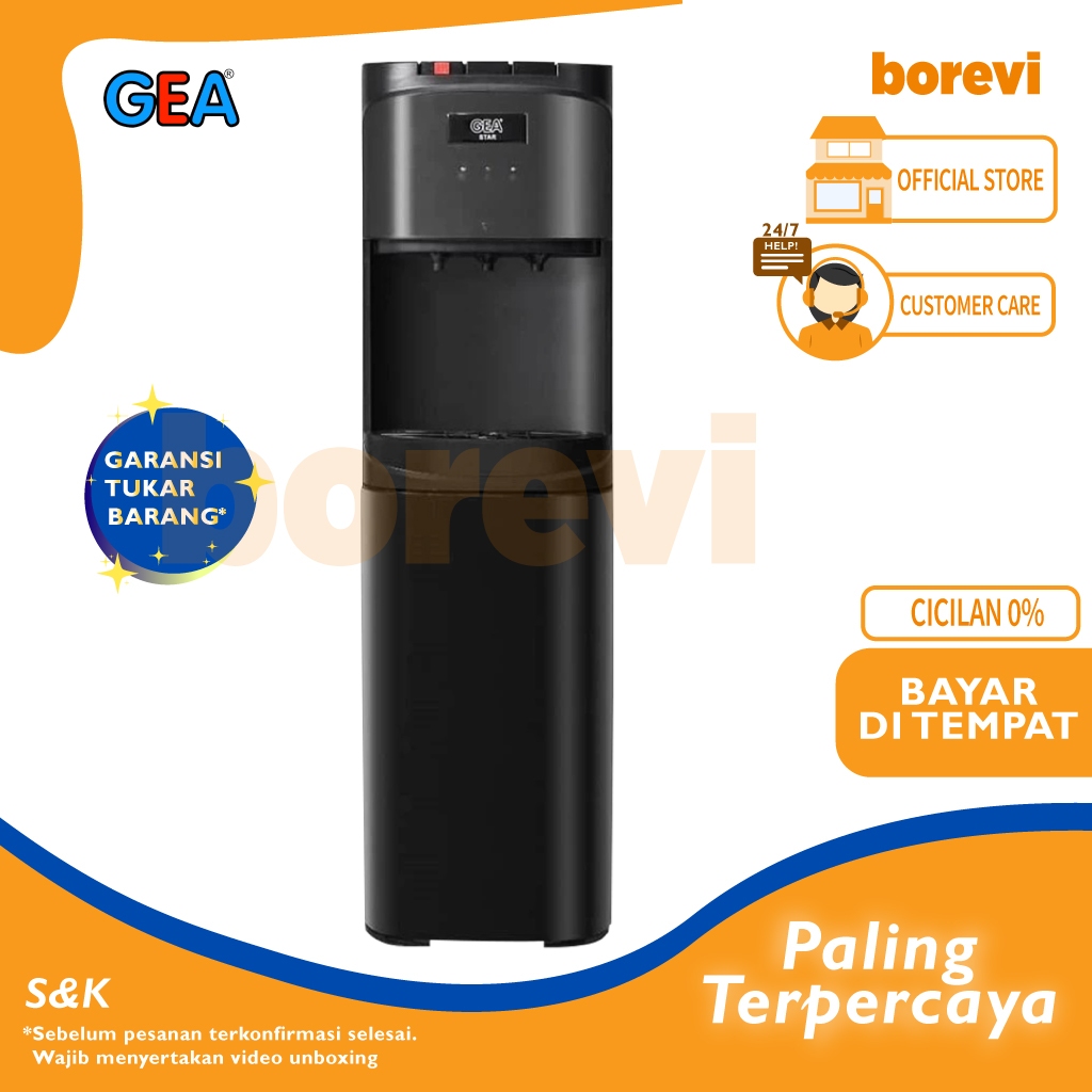Jual Gea Star Dispenser Air Galon Bawah Hot Cool Compressor Child Lock ...