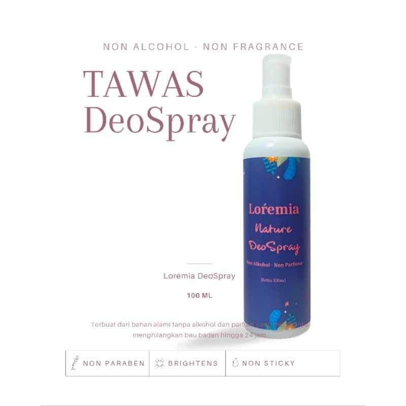 Jual TAWAS DEOSPRAY NATURAL 100ML DEODORANT TAWAS SPRAY 100ML | Shopee ...