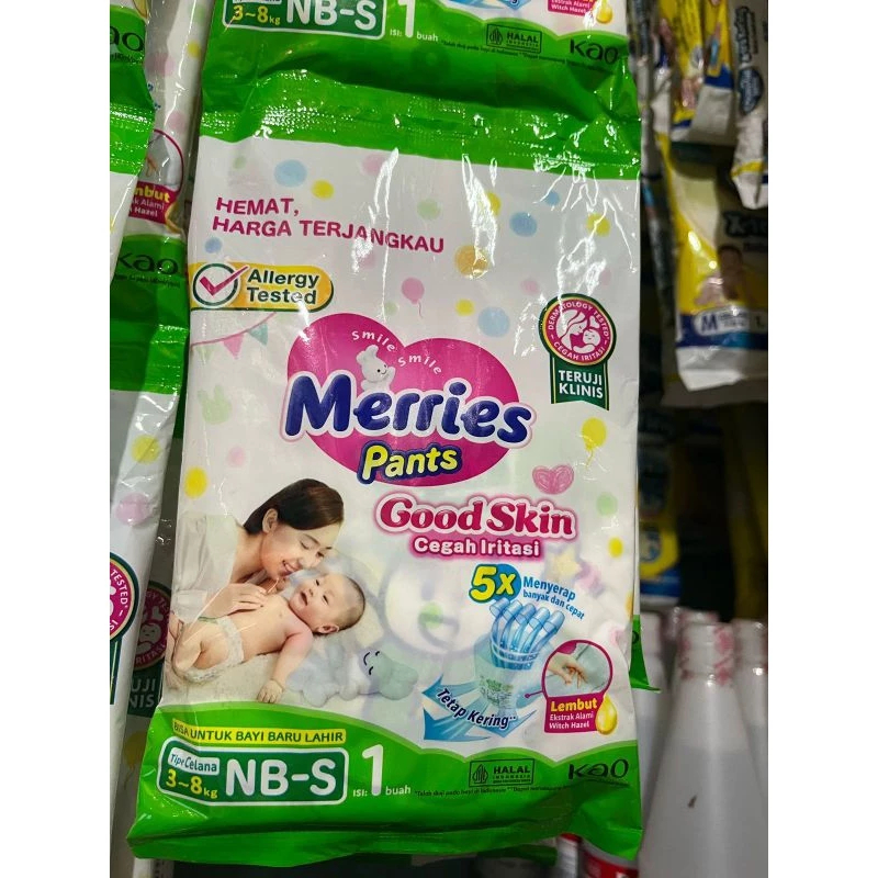 Jual MERRIES RENCENG NB S1, M1, L1, XL1 1 RENCENG ISI 6 PCS | Shopee ...