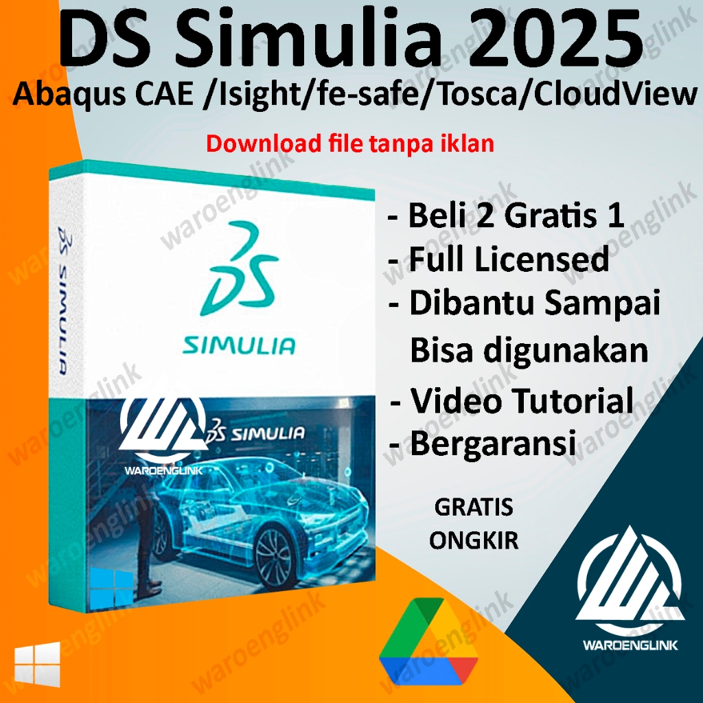 Jual Simulia 2025 Abaqus CAE /Isight/fe-safe/Tosca | Video Install | Windows | Full Version ...