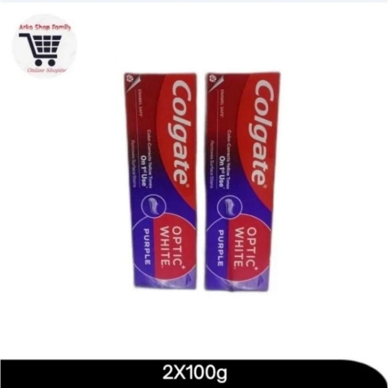 Jual Twinpack COLGATE Optic White Purple 100g Pasta Gigi Odol Ungu Twin ...