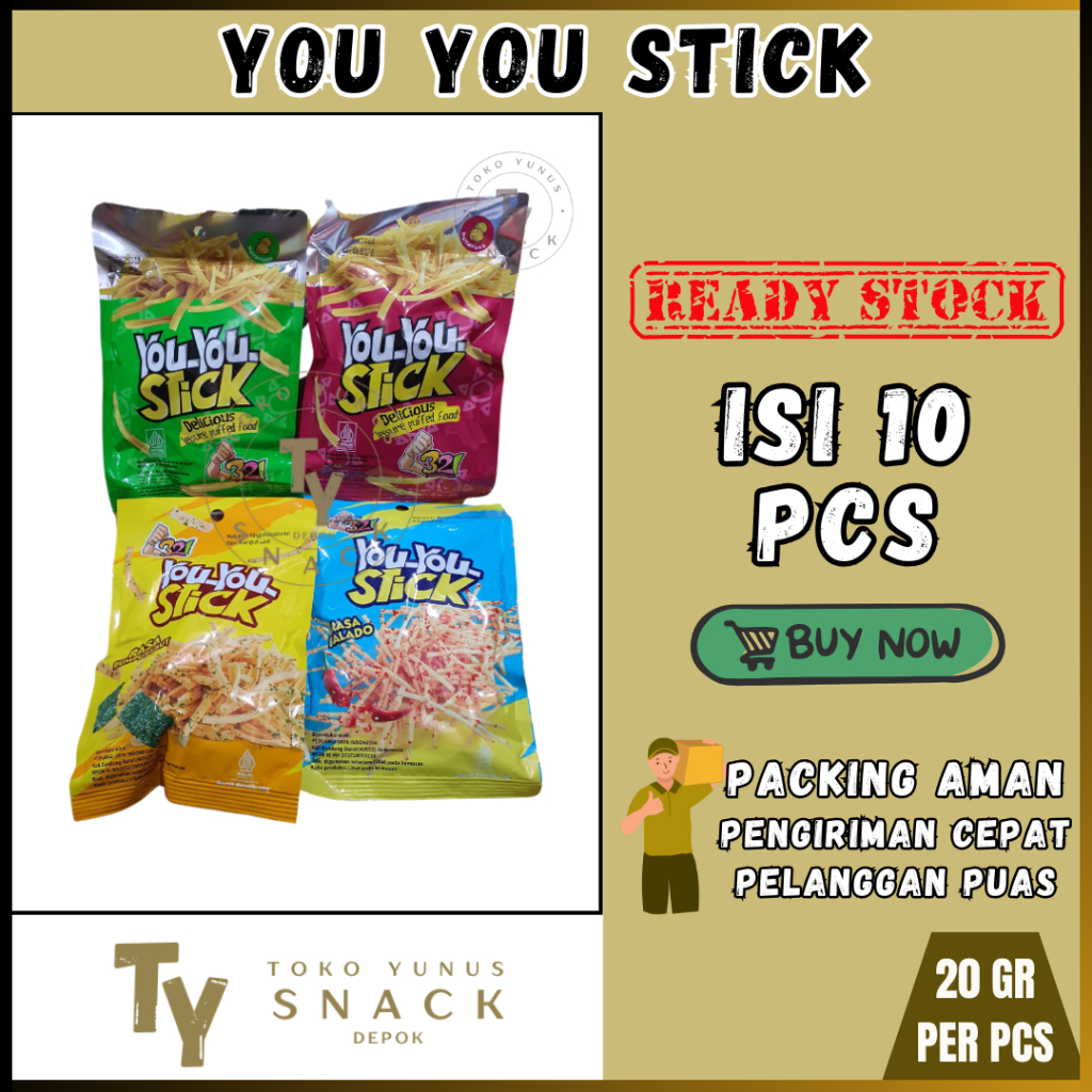 Jual YOU YOU STICK ANEKA RASA 1 PACK ISI 10PCS @20GR | Shopee Indonesia