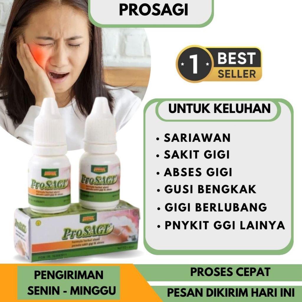 Jual Obat Sakit Gigi Berlubang Nyut Nyutan dan Gusi Paling Ampuh - Prosagi Formula Herbal 6ml ...