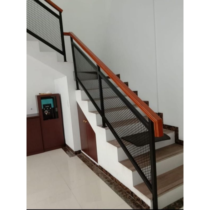 Jual Reliing tangga minimalis, relling tangga pegangan kayu | Shopee ...
