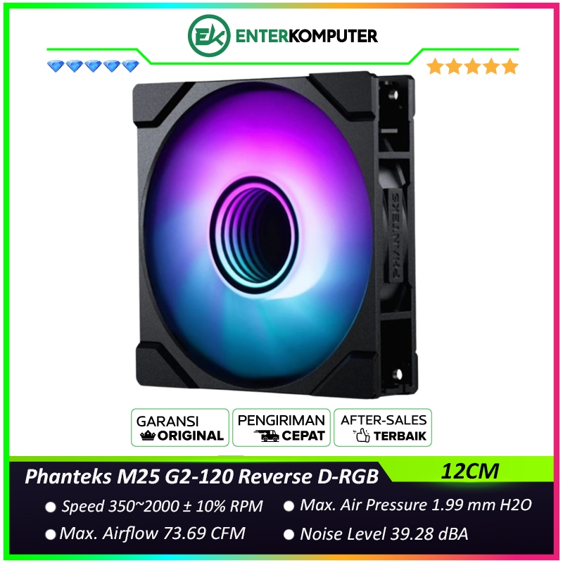Jual Phanteks M25 G2-120 Reverse Black D-RGB High Value Daisy-Chained Fan - Single Pack | Shopee ...