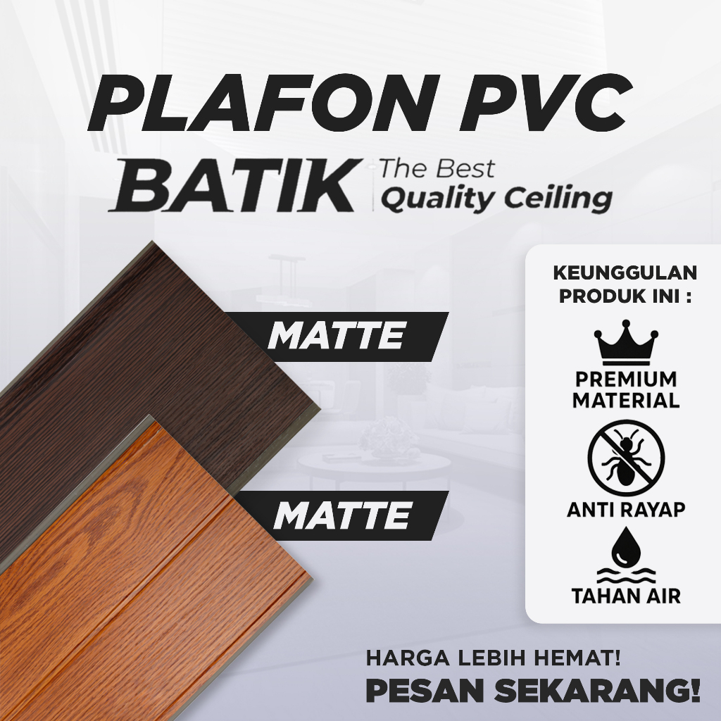 Jual Plafon PVC Minimalis Matte Kasap Lebar 20cm - Batik Plafon ...