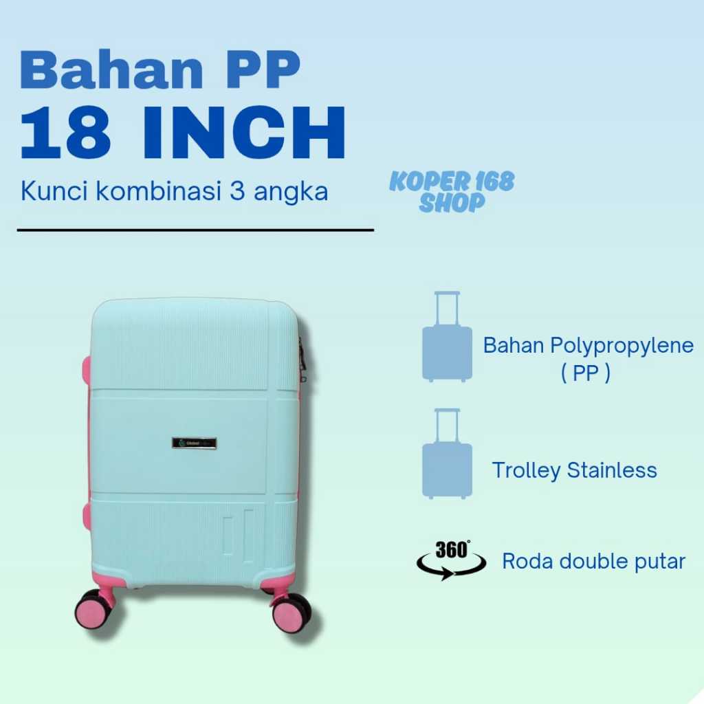 Jual 001 KOPER 18 INCH / KOPER KABIN BAHAN PP ANTI PECAH / KOPER TAHAN ...