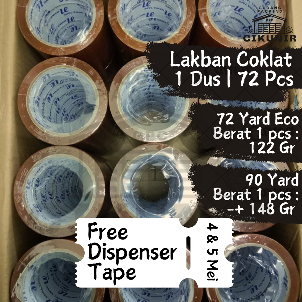 Jual Lakban Coklat 1 Dus 45mm x 72 Yard Ekonomis Termurah Grosir | Shopee Indonesia
