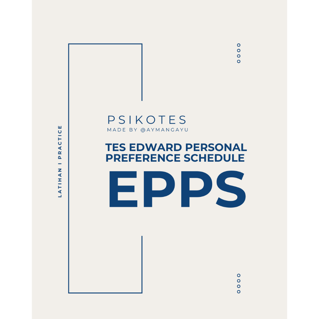 Jual LEMBAR LATIHAN TES EPPS EDWARDS PERSONAL PREFERENCE SCHEDULE (A4 ...