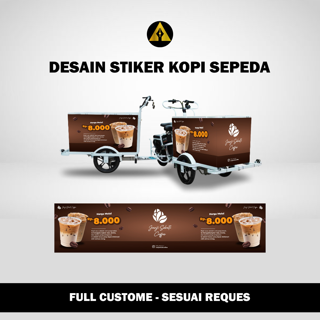 Jual DESAIN STIKER KOPI SEPEDA LISTRIK DLL. | Shopee Indonesia