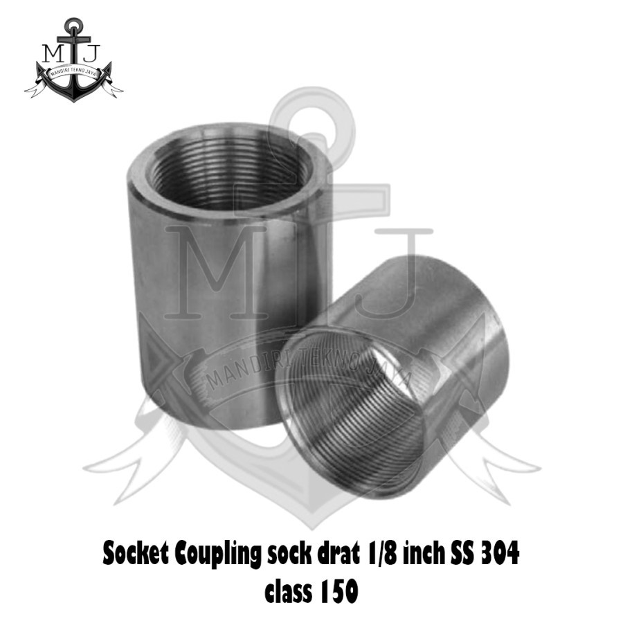 Jual socket Coupling sock drat 1/8 inch SS 304 class 150 | Shopee Indonesia
