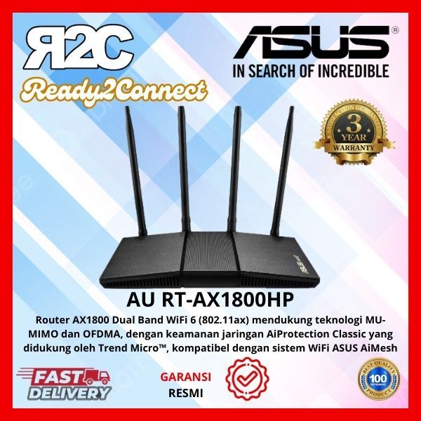 Jual ASUS RT-AX1800HP AX1800 Router Dual Band WiFi 6 MU-MIMO dan OFDMA ...