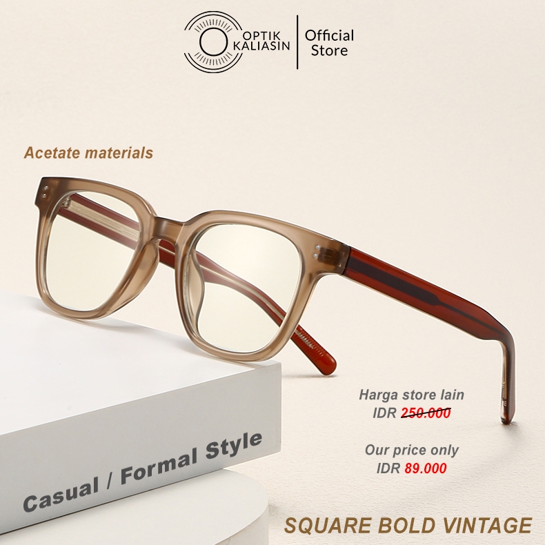 Jual OPTIK KALIASIN - Frame Kacamata skena acetate pria wanita vintage retro bold tebal kotak ...