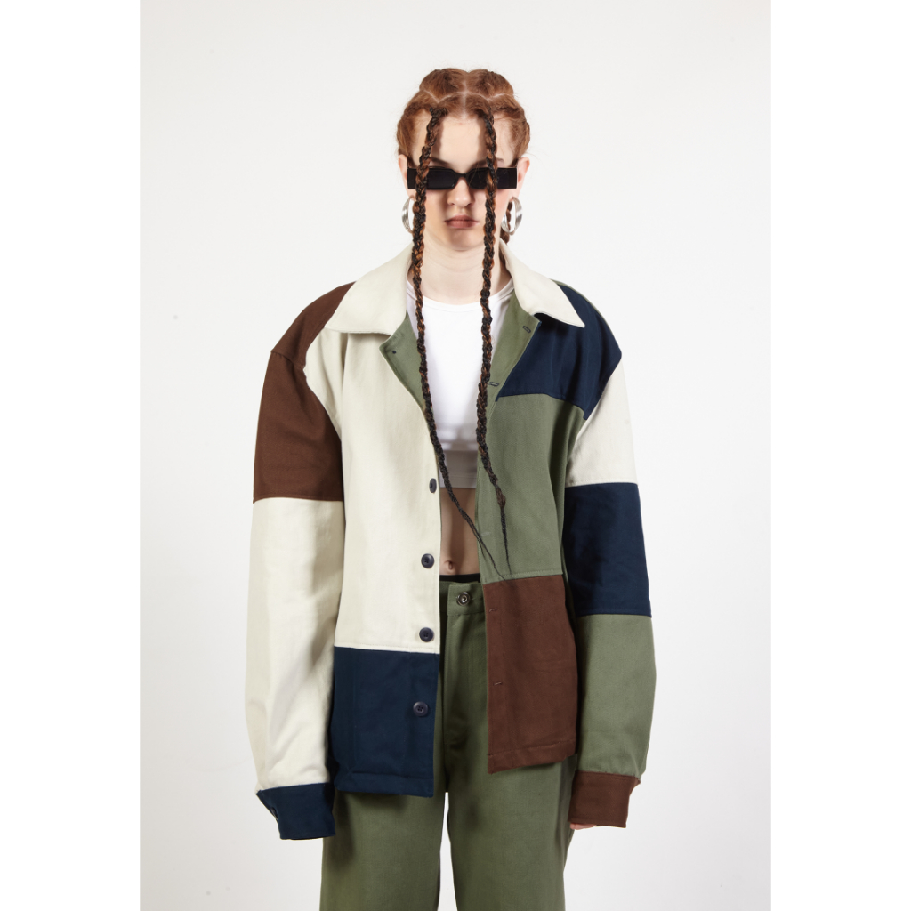 Jual OCWA RAE OVERSIZED PATCHES MULTI BROWN ARMY NAVY KHAKI JACKET ...