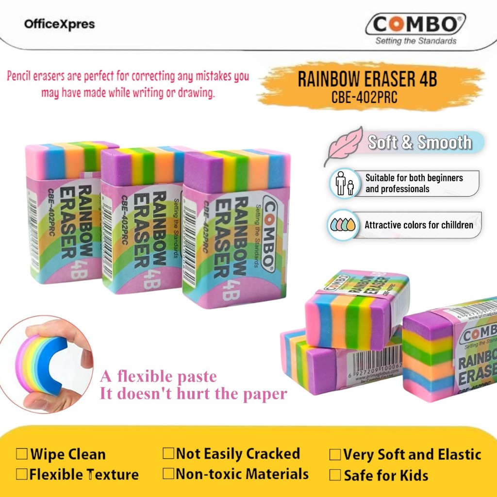 Jual (1 Box = 30 Pcs) Rainbow Eraser CBE-402PRC / Penghapus Warna ...