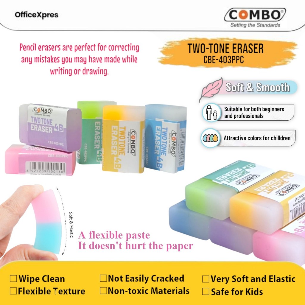 Jual Two-Tone Eraser CBE-403PPC / Penghapus Pensil 2 Warna Gradiasi ...