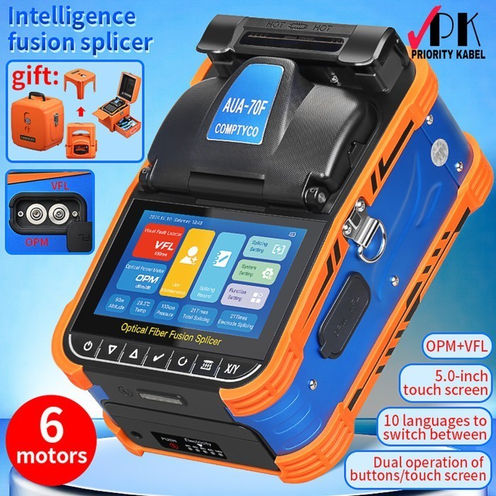 Jual Fusion Splicer AUA-70F 6 Motors Fiber Optic Touchscreen 6 MOTOR ...