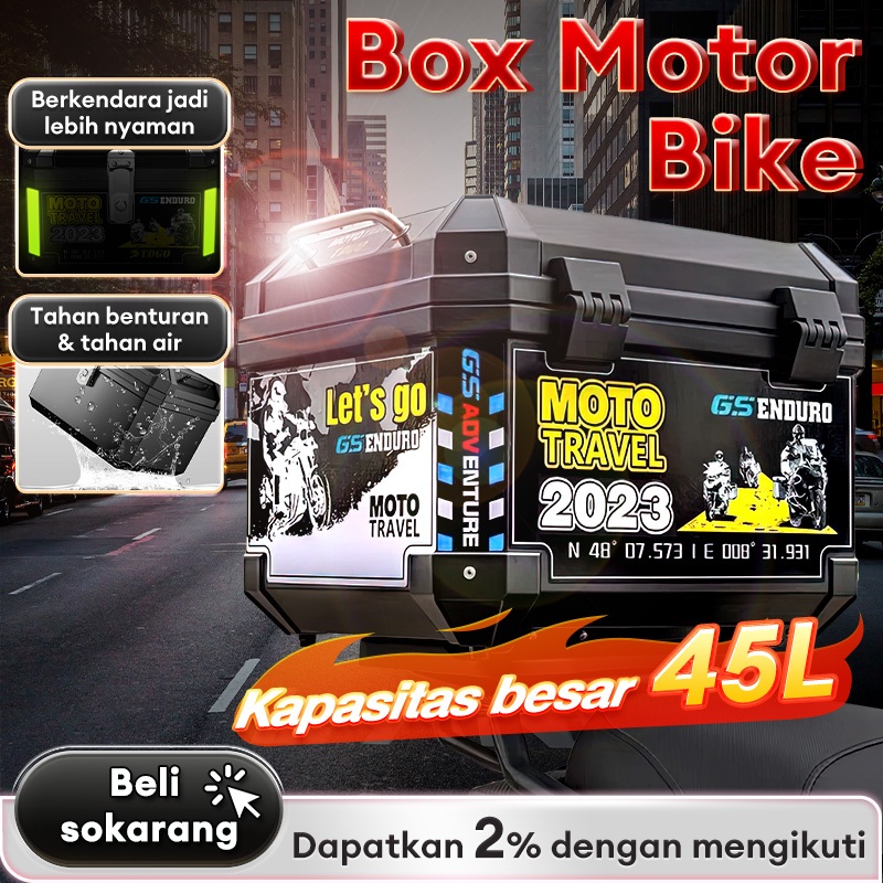 Jual box motor belakang 45L untuk Kotak penyimpanan dengan lampu strip ...
