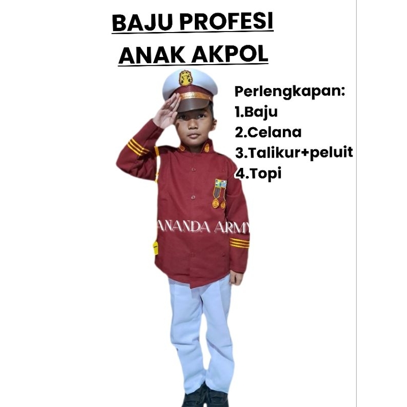 Jual SERAGAM PROFESI ANAK AKPOL/BAJU AKPOL ANAK PAUD TK SD | Shopee ...