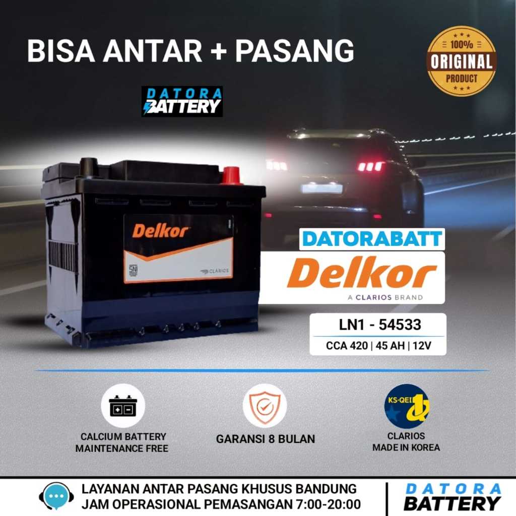 Jual Aki mobil Hyundai creta & Stargazer Delkor LN1 54533 420 cca 12v 45 Ah Original DELKOR ...