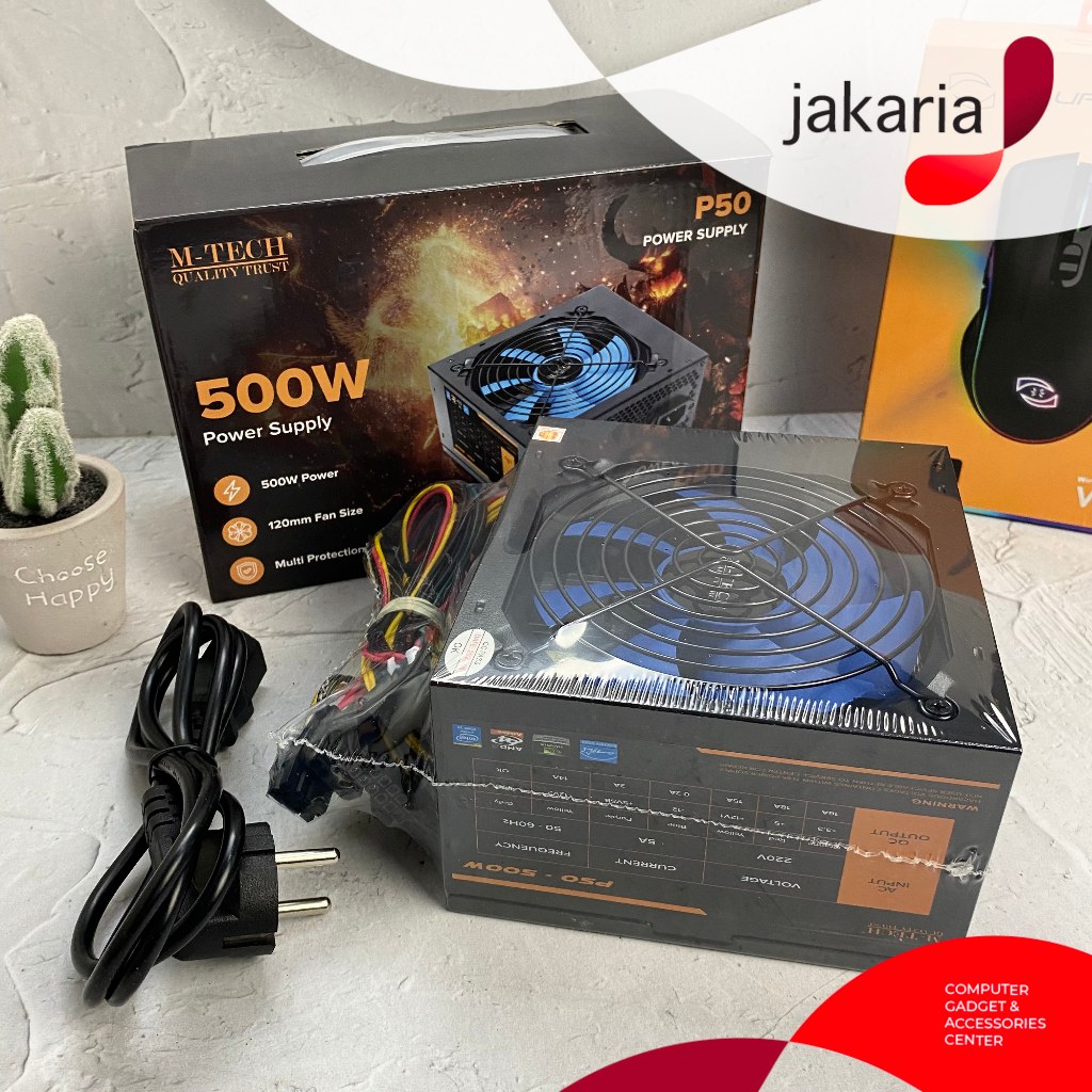 Jual PSU 500w Murah Berkualitas M-Tech Power Supply 500 Watt P50 ...