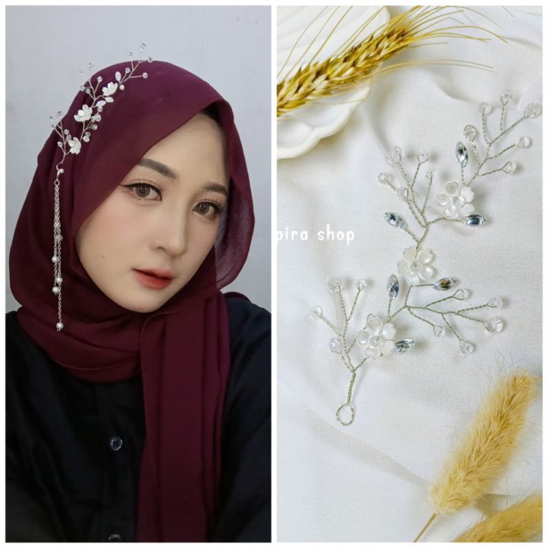 Jual headpiece pengantin/headpiece bunga ceko bercabang | Shopee Indonesia