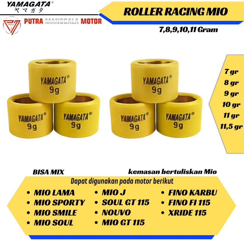 Jual Roller Roler Racing Mio sporty Mio lama Mio J Nouvo Soul GT Xride Bisa mix 7gr 8gr 9gr 10gr ...