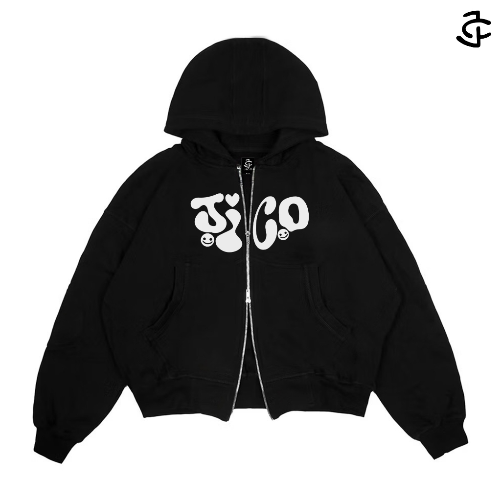 Jual JICO - Sweater Hoodie Boxy Zipper DOUBLE ZIP Oversize Unisex Warna ...