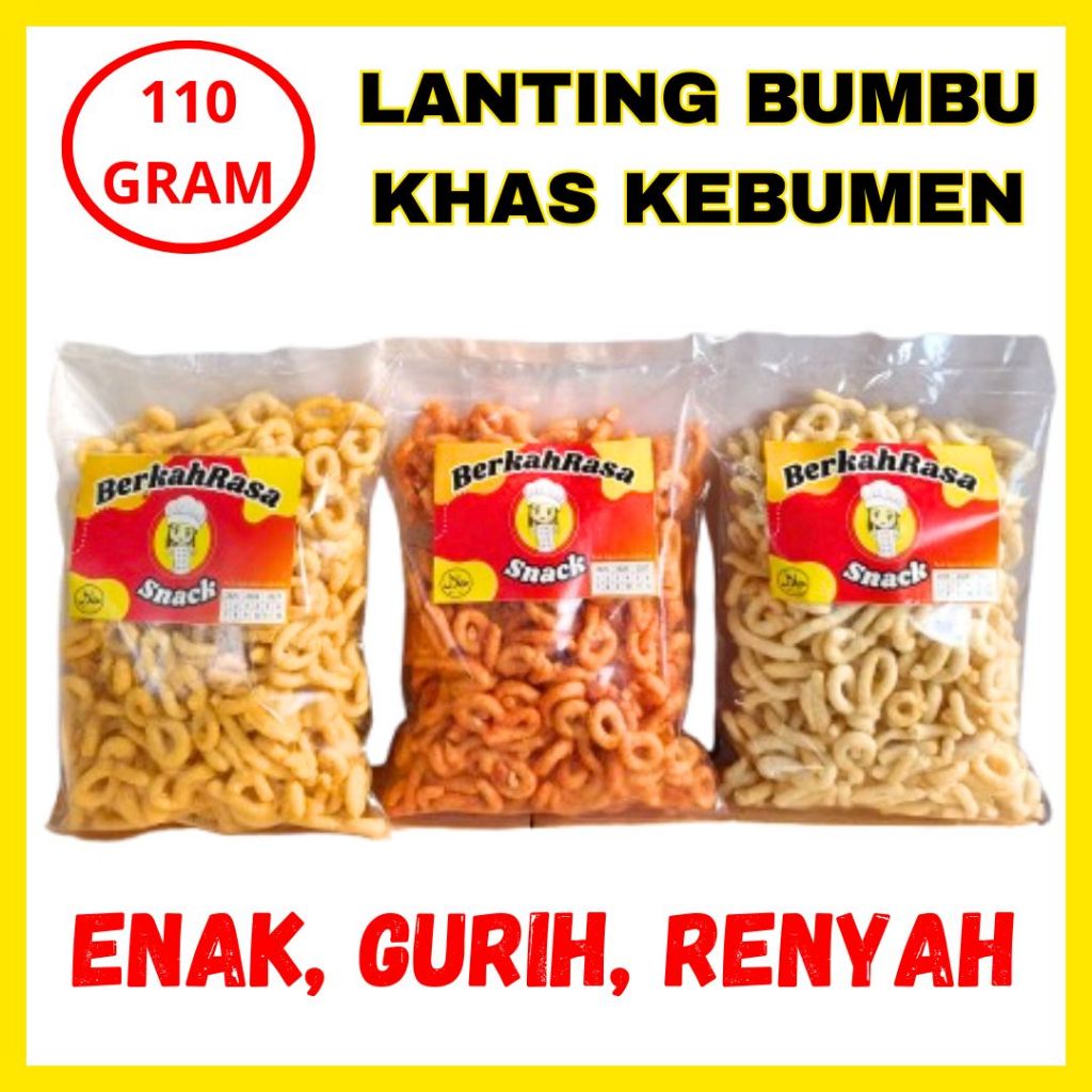 Jual Lanting bumbu khas kebumen 110 gram - oleh oleh lanting singkong ...