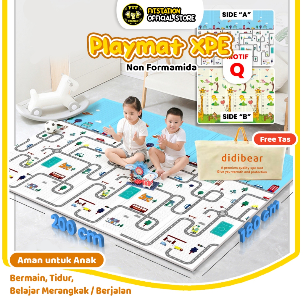 Jual SNI Baby Playmat Matras Foam Bayi Karpet Tikar Lipat 180x200 Tebal ...