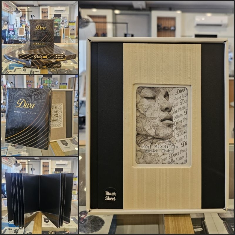Jual Album Foto 4R Double SHEET HITAM plus Box / Album 6R 10 Sheet muat ...