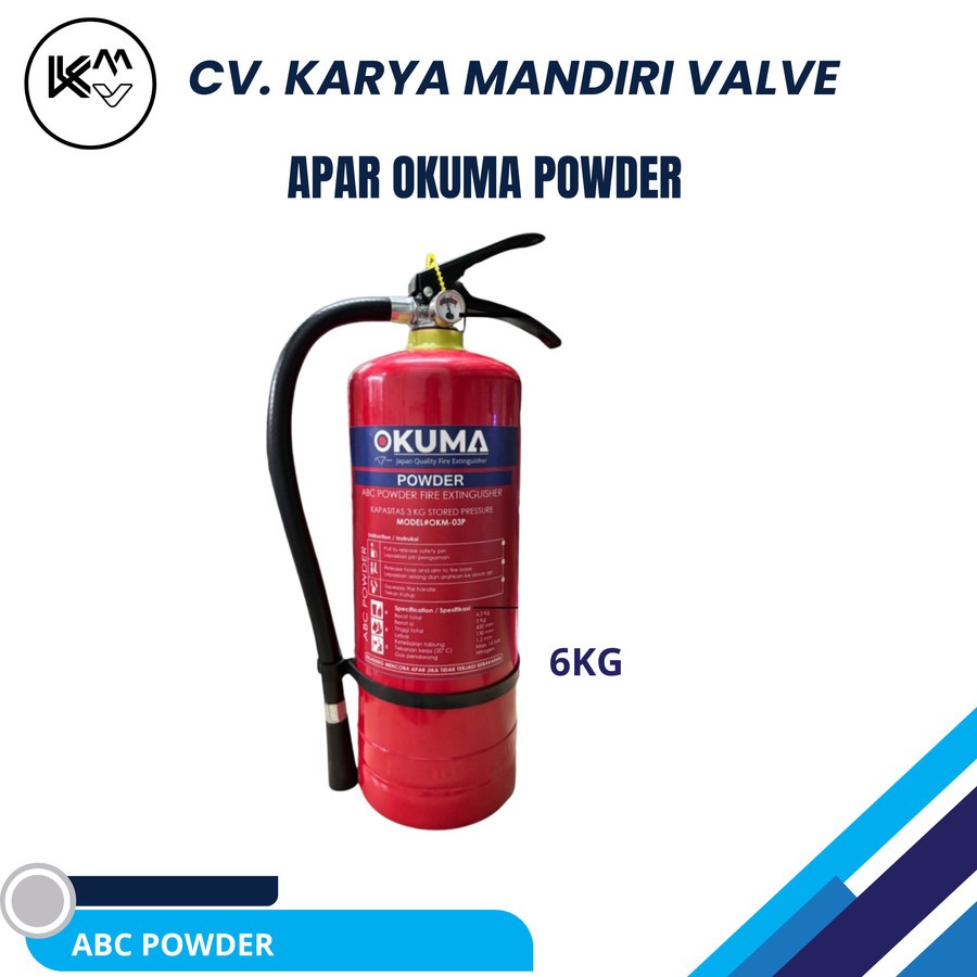 Jual APAR 6 KG OKUMA ABC Powder PEMADAM KEBAKARAN TABUNG PEMADAM API ...