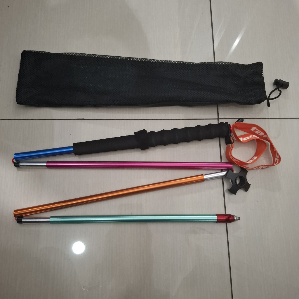 Jual trekking pole lipat 4 panjang 120cm merk taffsport | Shopee Indonesia