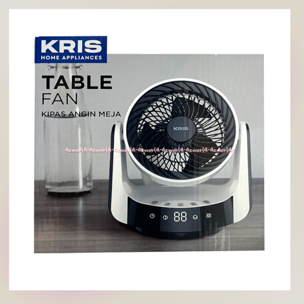 Jual Kris Table Fan 9inch Kipas Angin Meja Digital Swing Kiri Kanan Pake Remote Control Putih ...