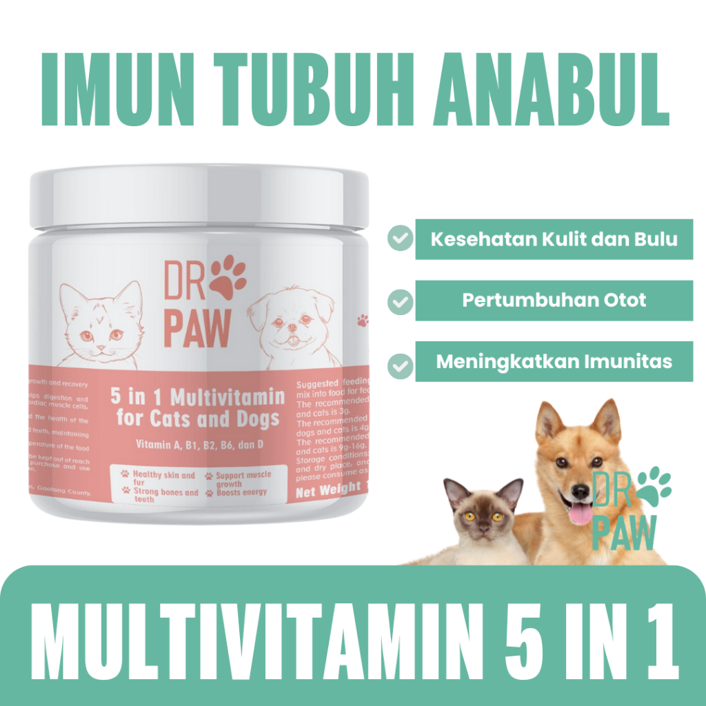 Jual DR PAW - Multivitamin Anabul 5 in 1 Untuk Kucing dan Anjing ...