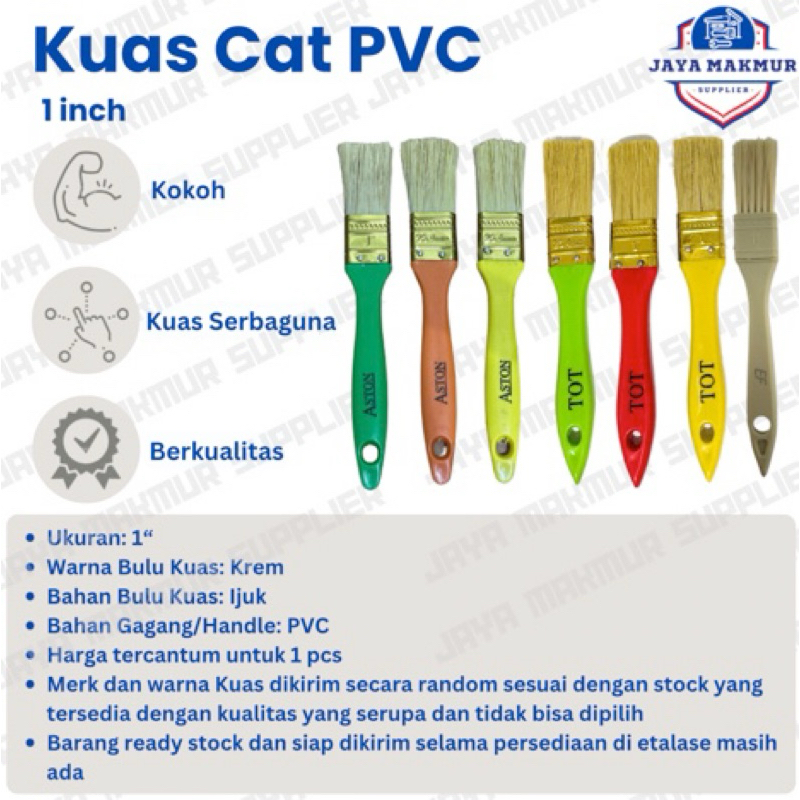 Jual Kuas Cat Serbaguna Gagang PVC Ready Merk EF Murah 1 inch Satuan ...